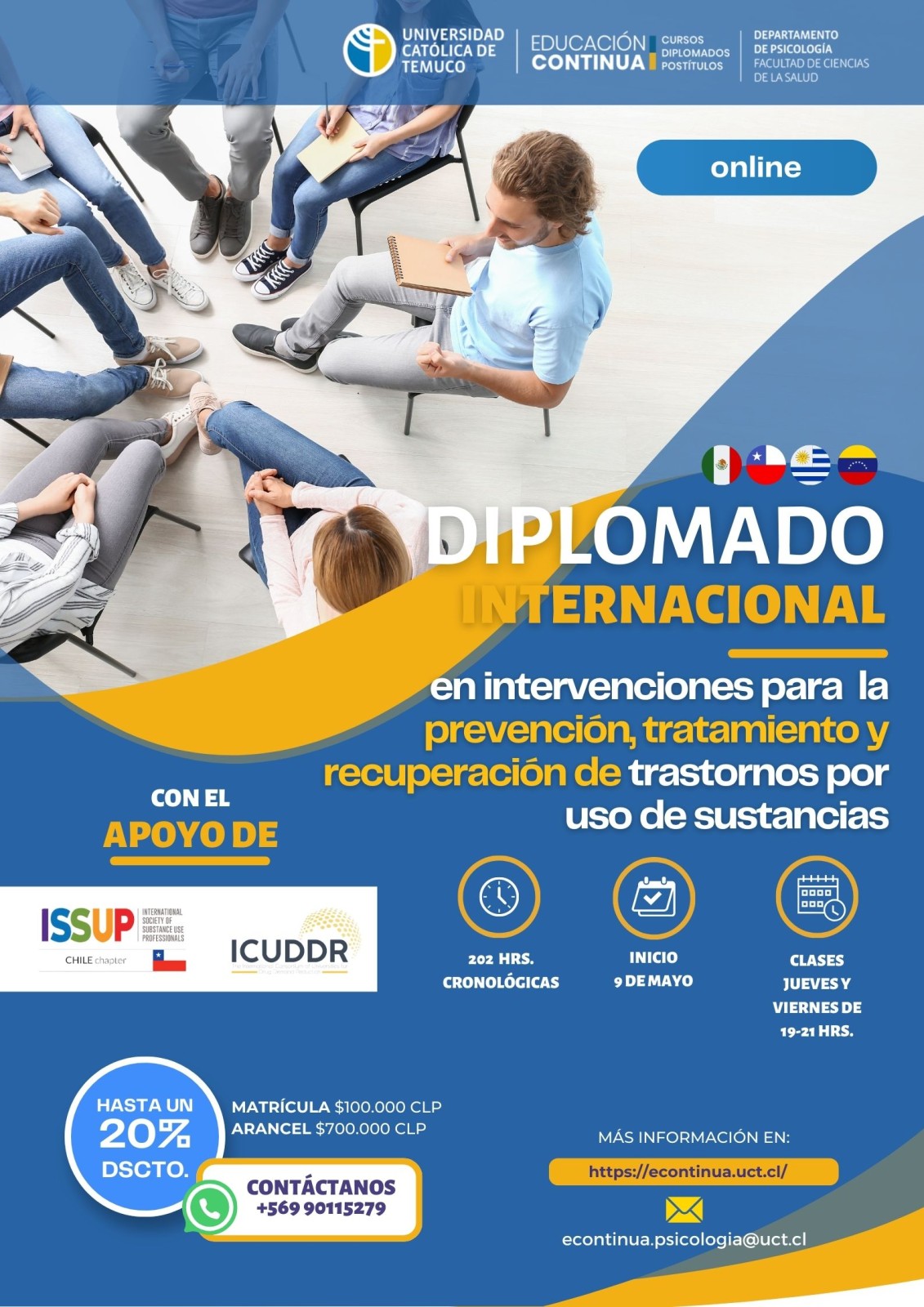 Diplomado Internacional en Intervenciones para la prevención, tratamiento y recuperación de ...